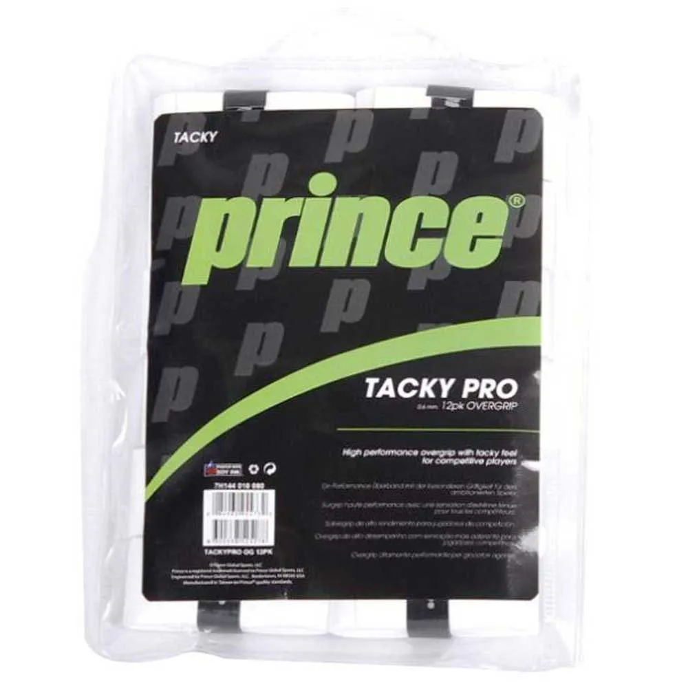 Prince Tacky Pro Tennis/Padel Overgrip 12 Units White | Smashinn
