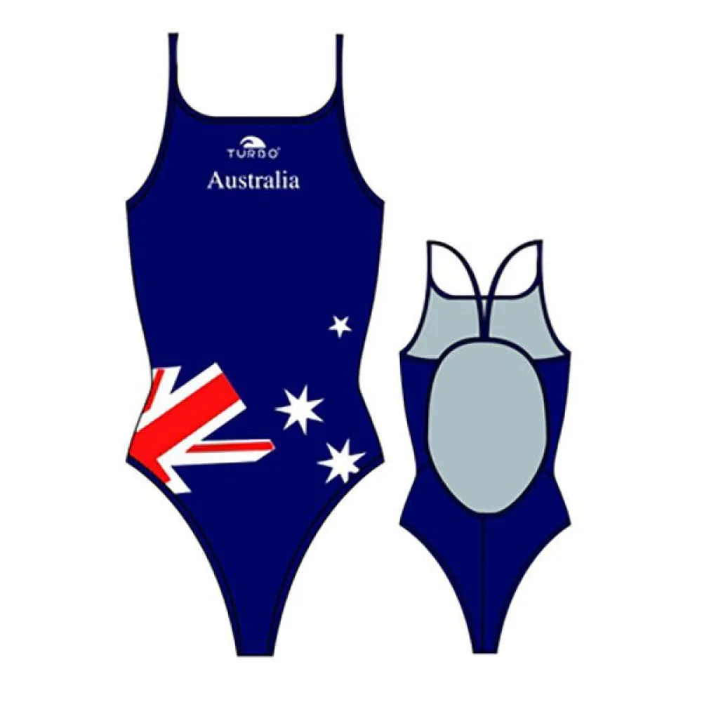 Turbo Australia Flag Thin Strap Swimsuit Blue | Swiminn