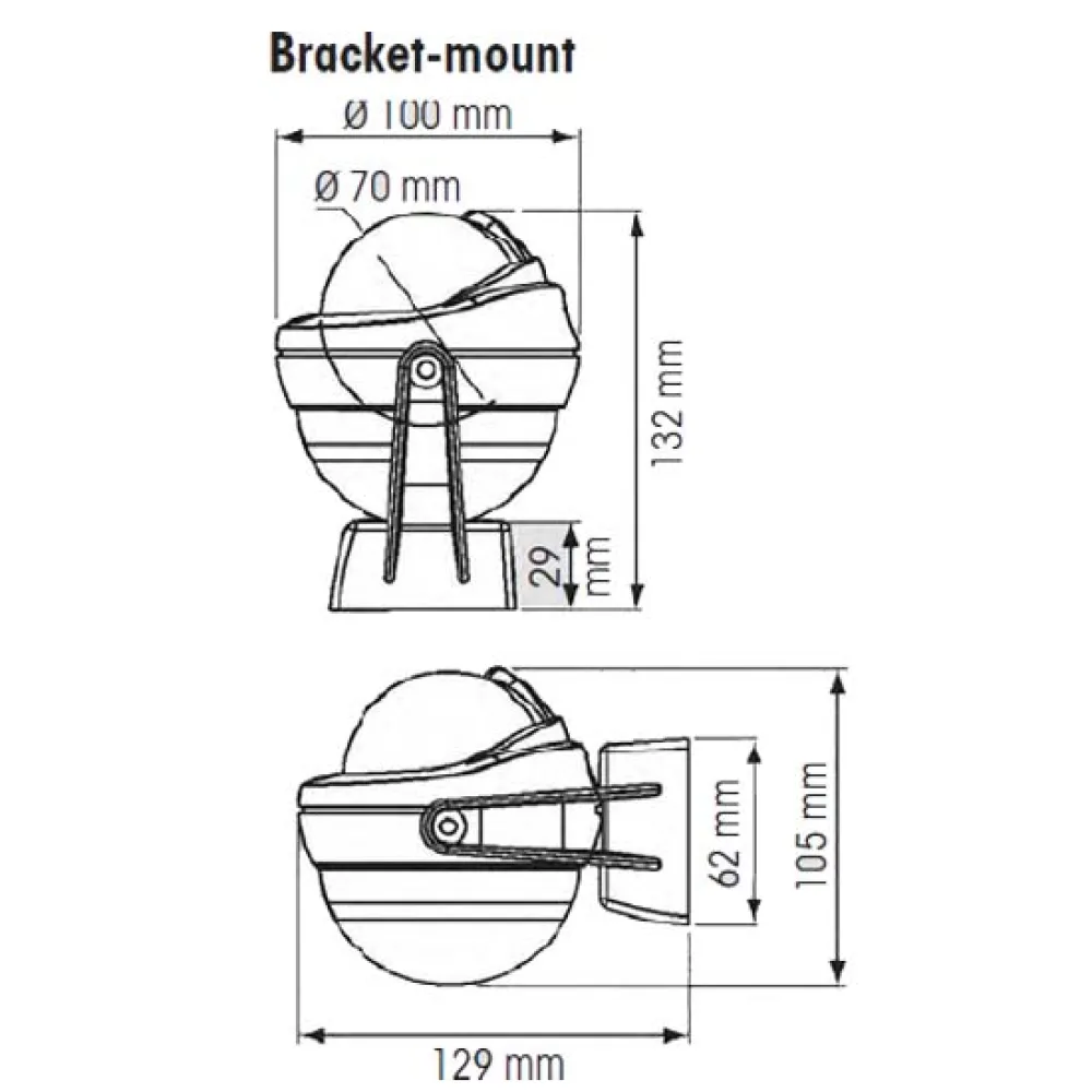Plastimo Offshore 95 Flat Bracket Black | Waveinn