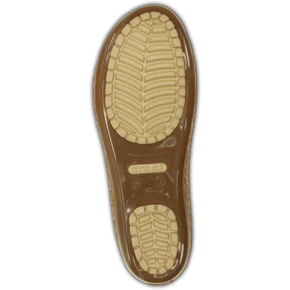 Crocs Chinelos Isabella Jelly Flat Dourado | Swiminn