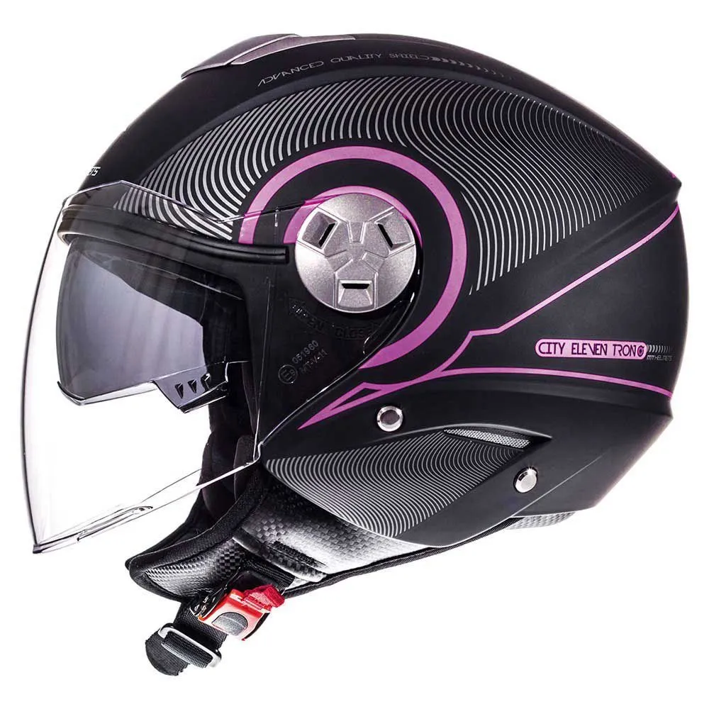 MT Helmets City Eleven SV Tron Open Face Helmet Black | Motardinn