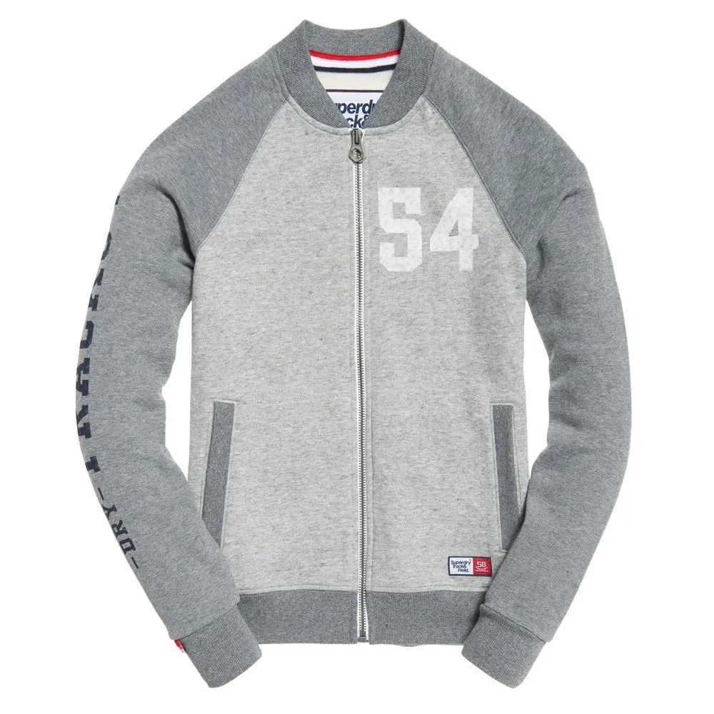 Superdry Trackster Baseball Jacket Grey | Dressinn