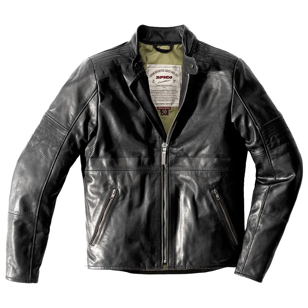 Spidi Garage Perforated Leather Jacket Black | Motardinn