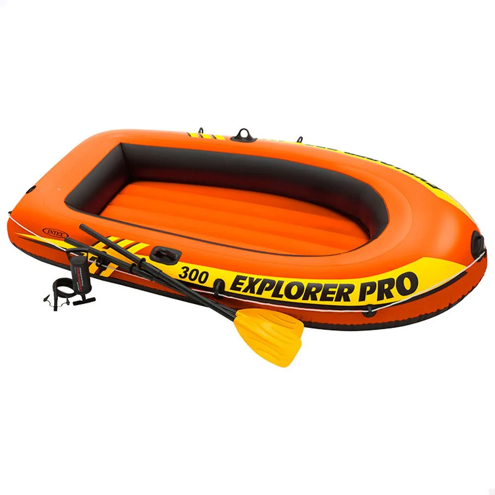 Intex Explorer Pro 300 Inflatable Boat Orange | Waveinn