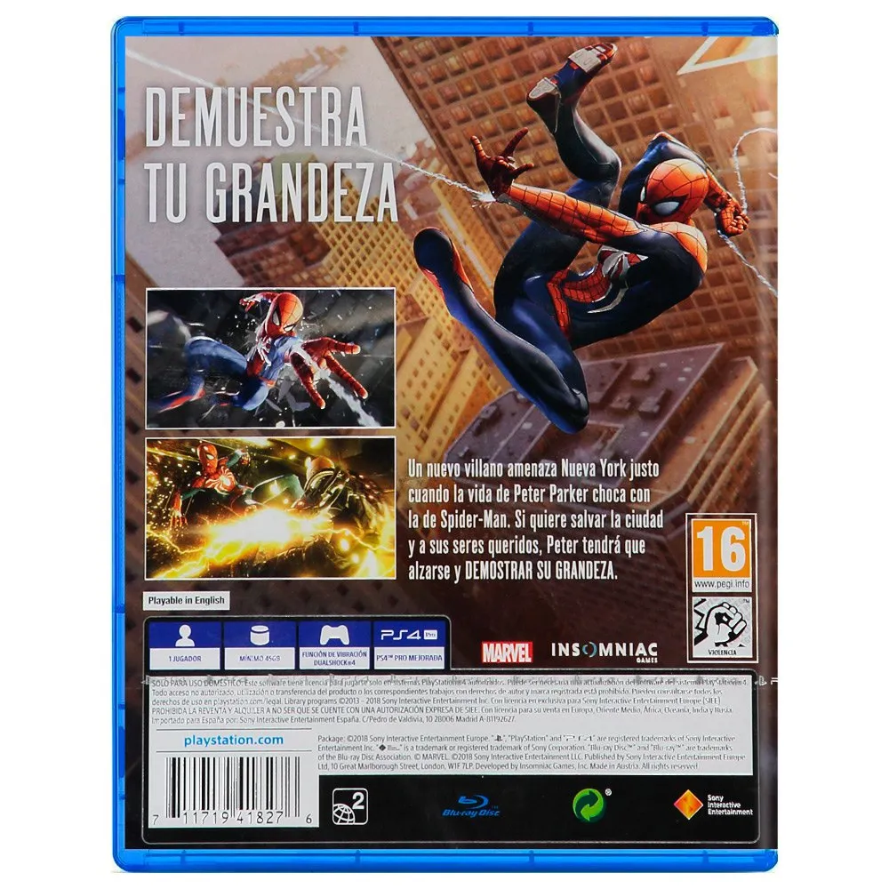 Sony Marvel Spiderman PS4 Game Multicolor | Techinn