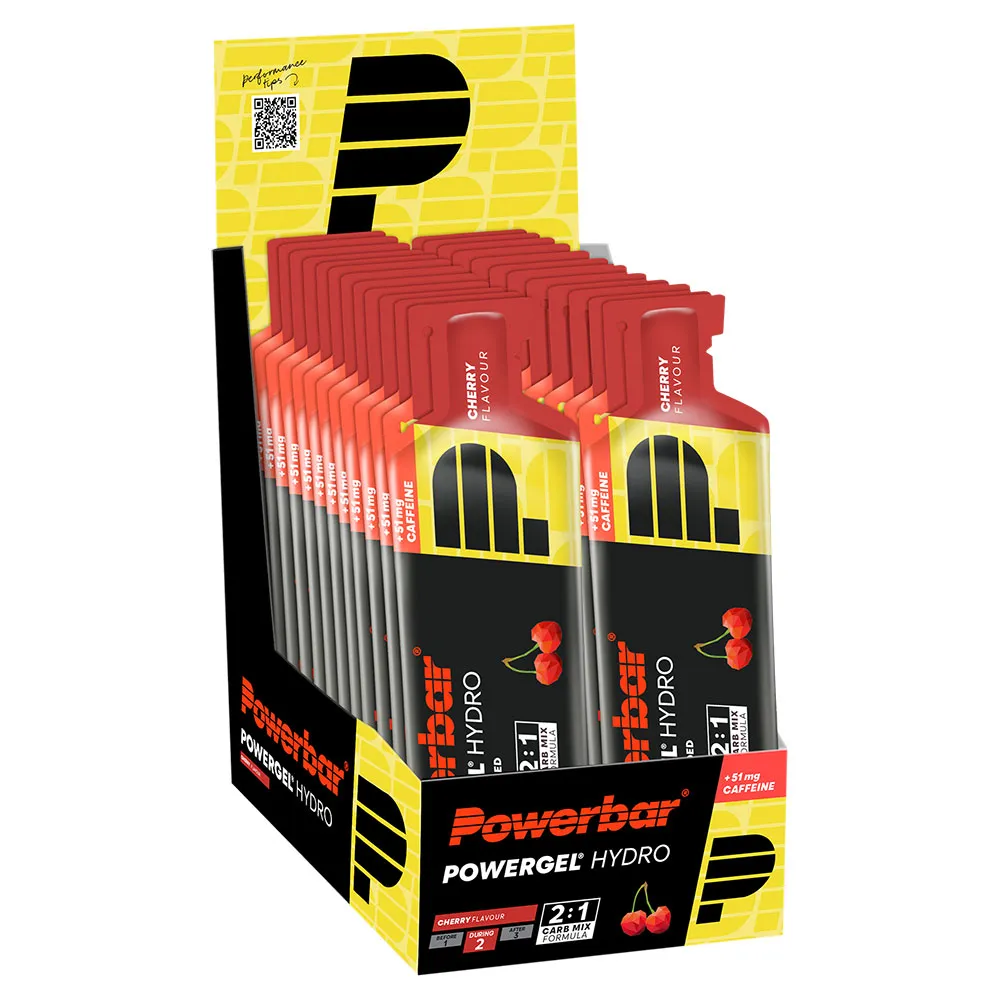 Powerbar PowerGel Hydro 67ml 24 Units Cherry Energy Gels Box, Grey ...