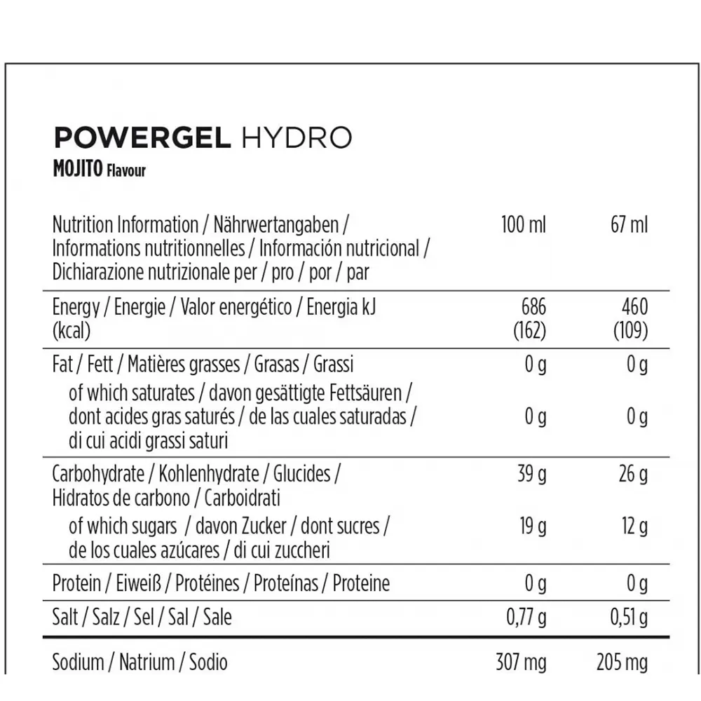 Powerbar Powergel Hydro energy gels box mojito 67ml 24 units, Yellow ...