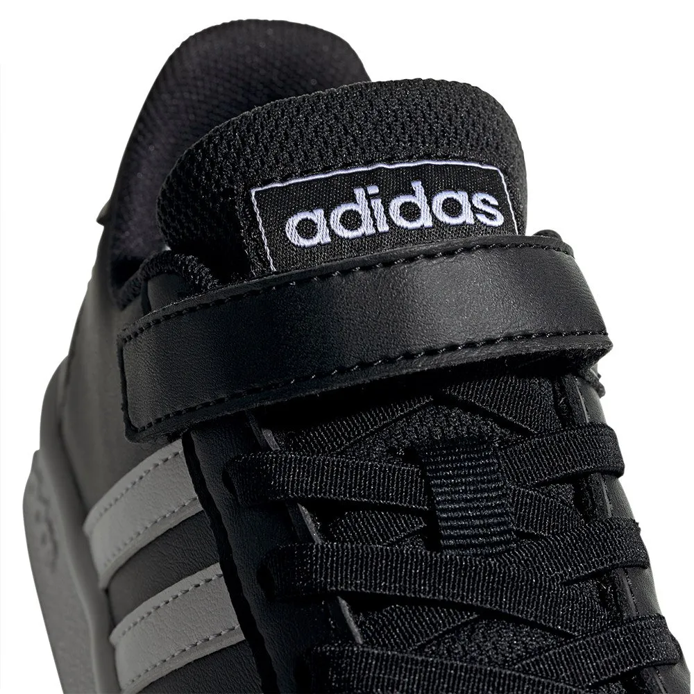 adidas Grand Court Velcro Child Trainers Black | Dressinn