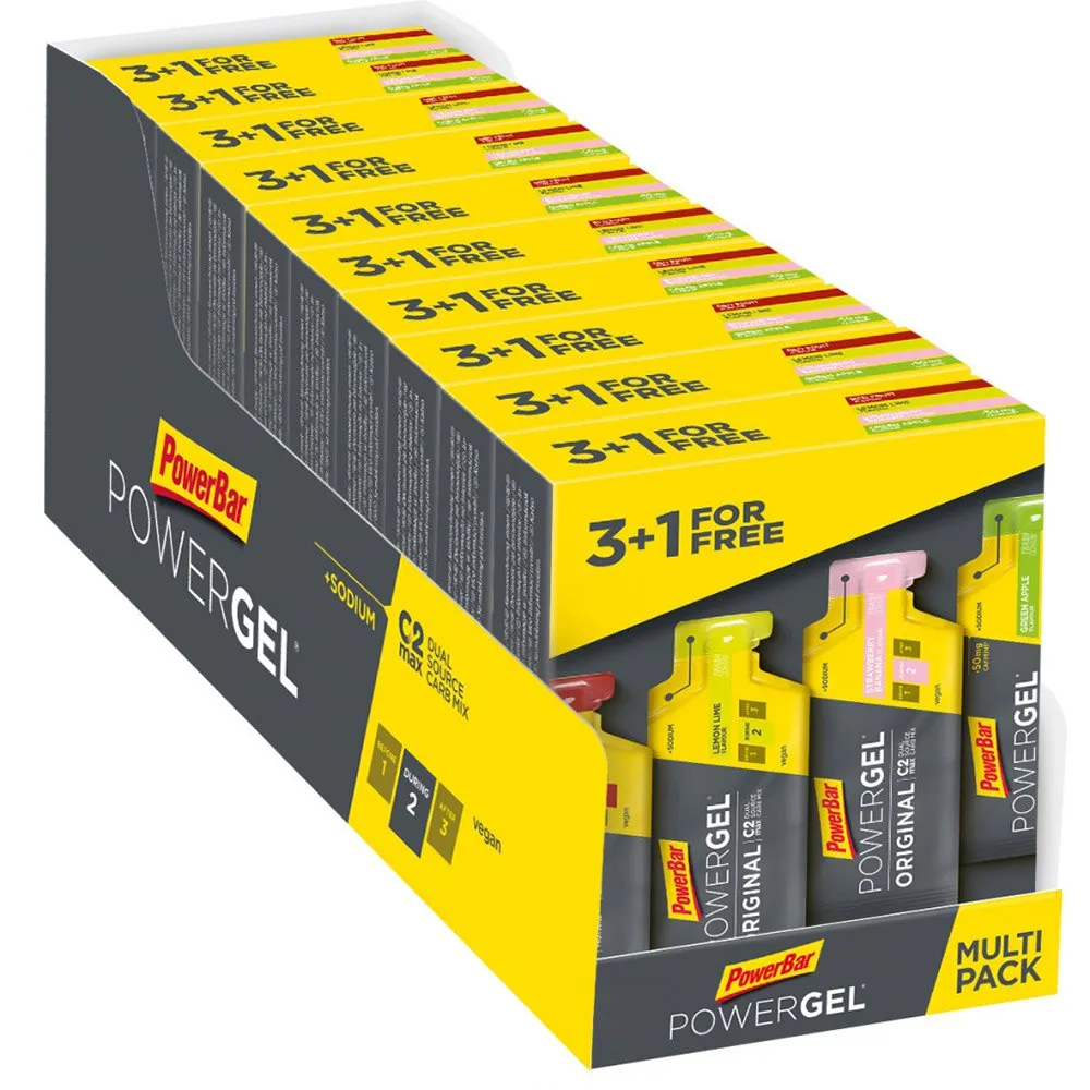 Powerbar PowerGel 41g 4x10 Units Red Fruit Und Lemon Und Strawberry Und ...