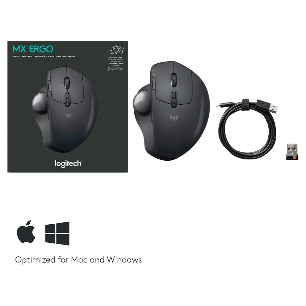 Logitech MX Ergo wireless mouse Black | Techinn