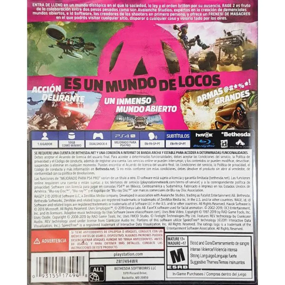 Sony Rage 2 Deluxe Edition PS4 Game Blue | Techinn