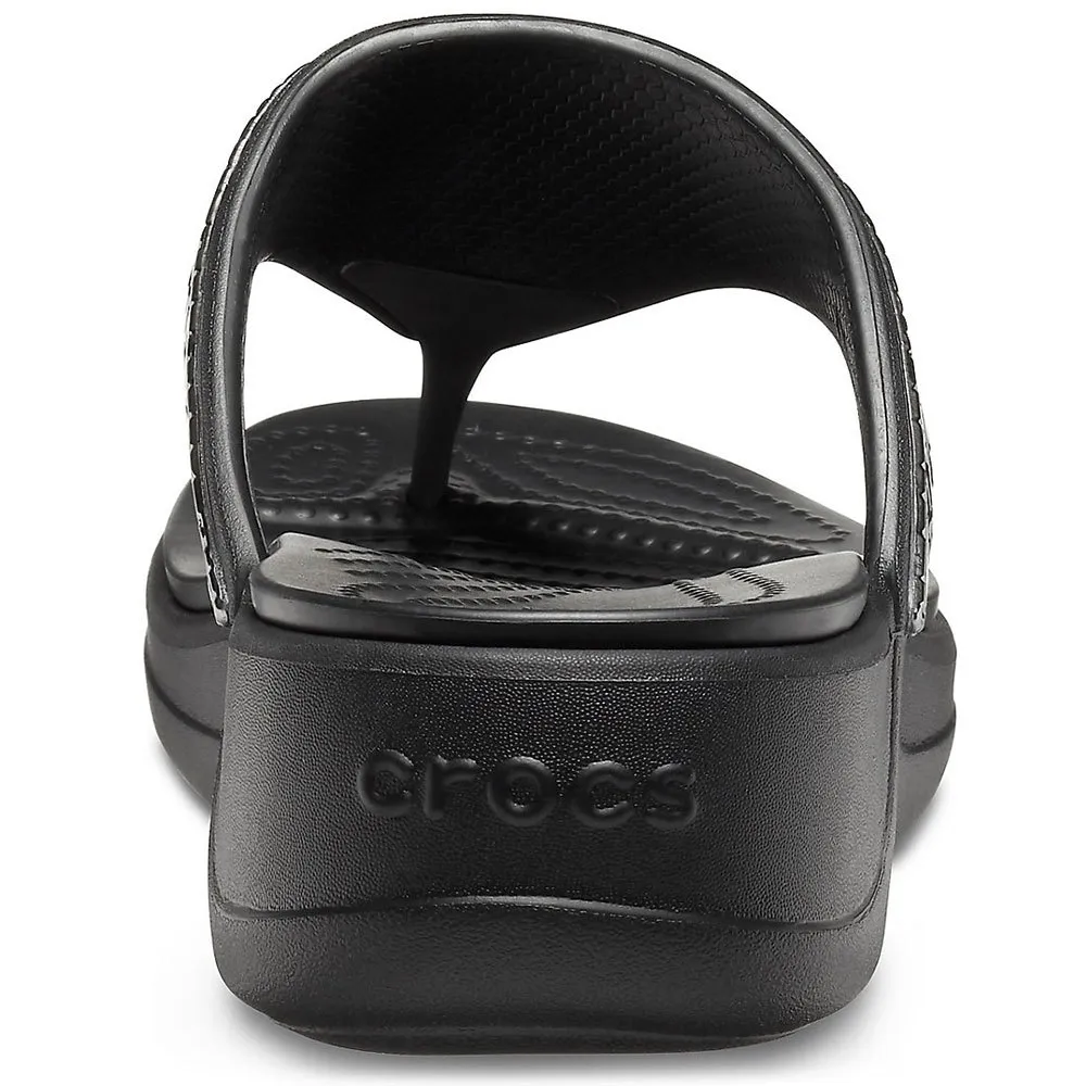 Crocs Monterey Metallicedge Flip Flops Black | Dressinn