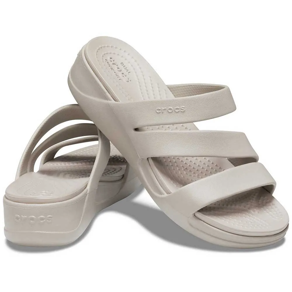 Crocs Monterey Wedge Flip Flops Grey | Dressinn