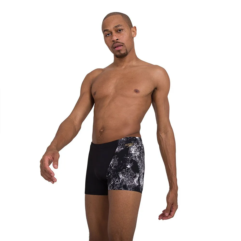 Speedo Allover V-Cut Swim Boxer Black | Swiminn