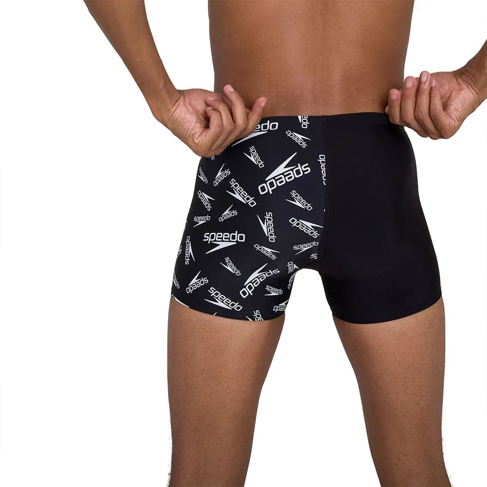 Speedo Allover V-Cut Swim Boxer Black | Swiminn