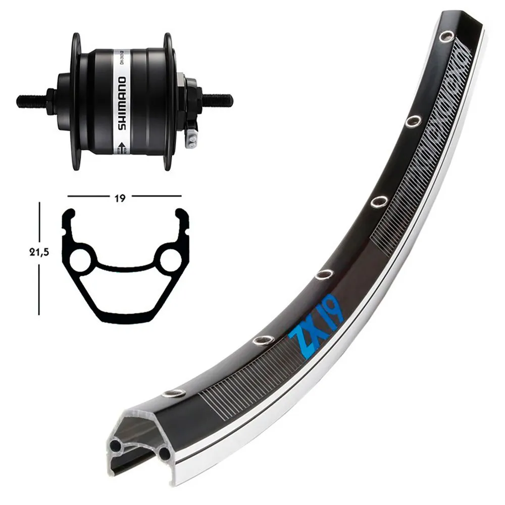 Exal Roue Avant ZX19 QR Dynamo Shimano DH3N30, Argenté | Bikeinn