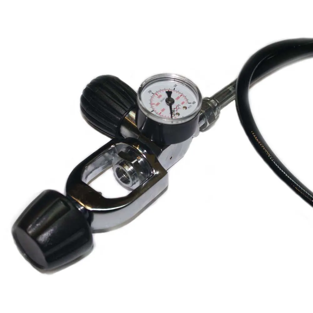 Metalsub Connector INT 1/4´´ BSP With Purge And Gauge Black| Diveinn