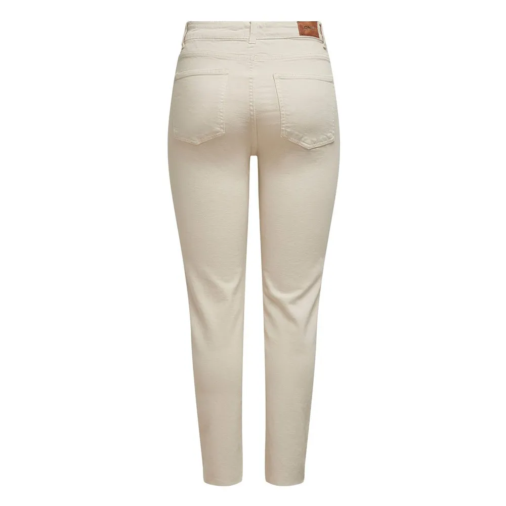 Only Emily Life High Waist Straight Crop Ankle Color jeans Pink| Dressinn
