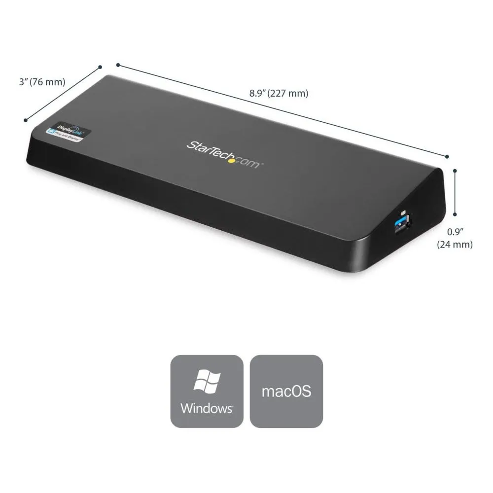 Startech USB 3.0 Dual Monitor docking station Black | Techinn