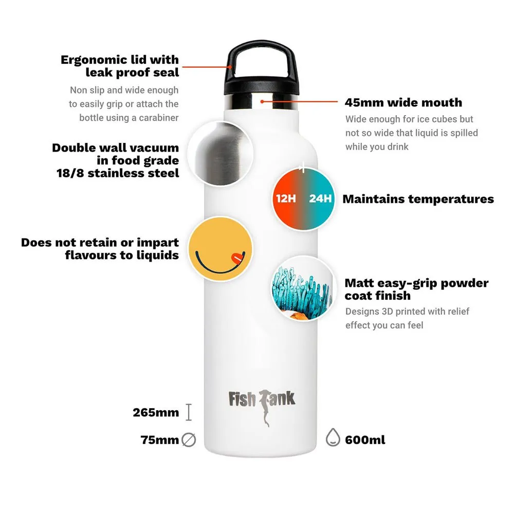 Fish tank Jaws Garrafa 600ml Branco | Diveinn