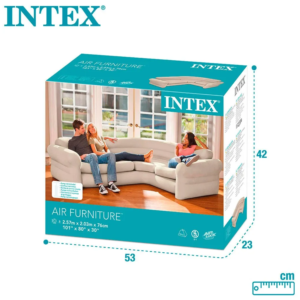 Intex Indoor Corner Infl a Sofa Beige | Trekkinn