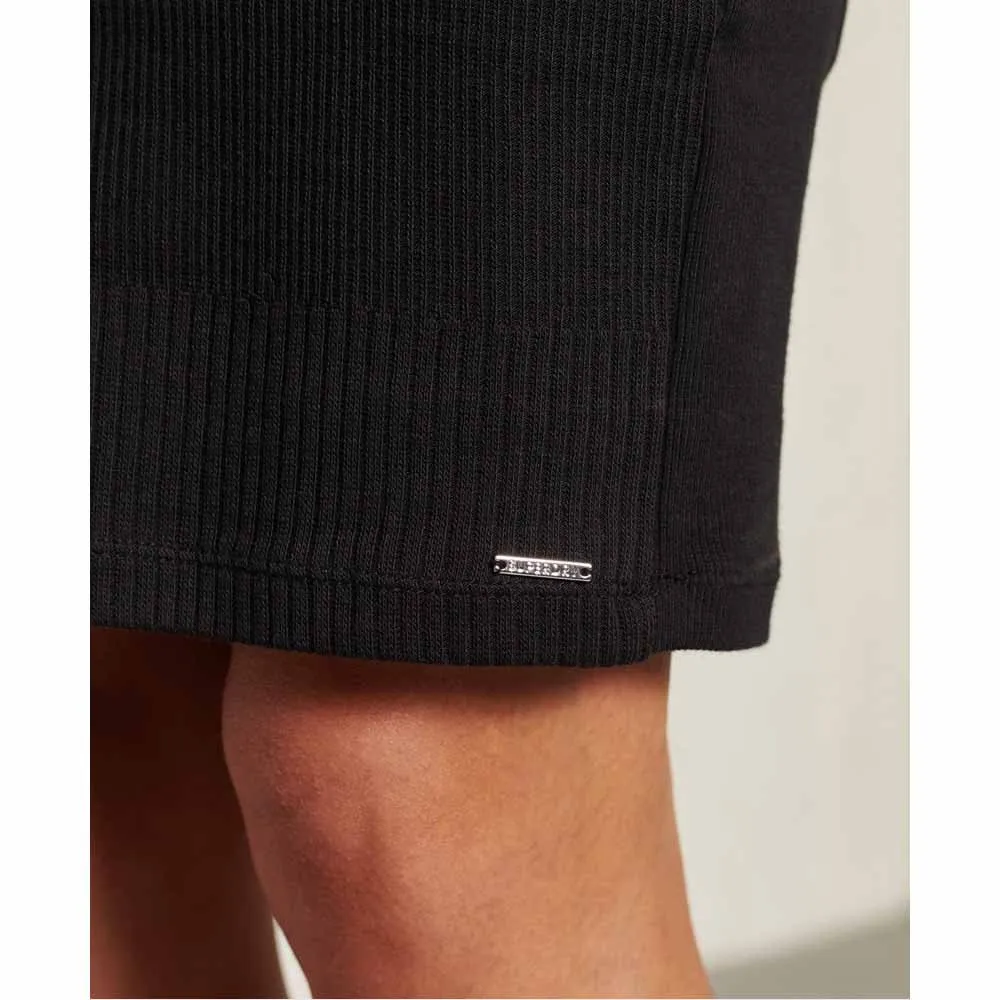 Superdry Vestido NYC Multi Rib Tshirt Negro | Dressinn