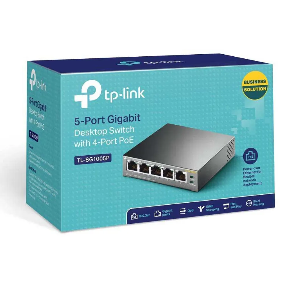 Tp-link Interruptor Gigabit PoE SMB 5 portas | Techinn