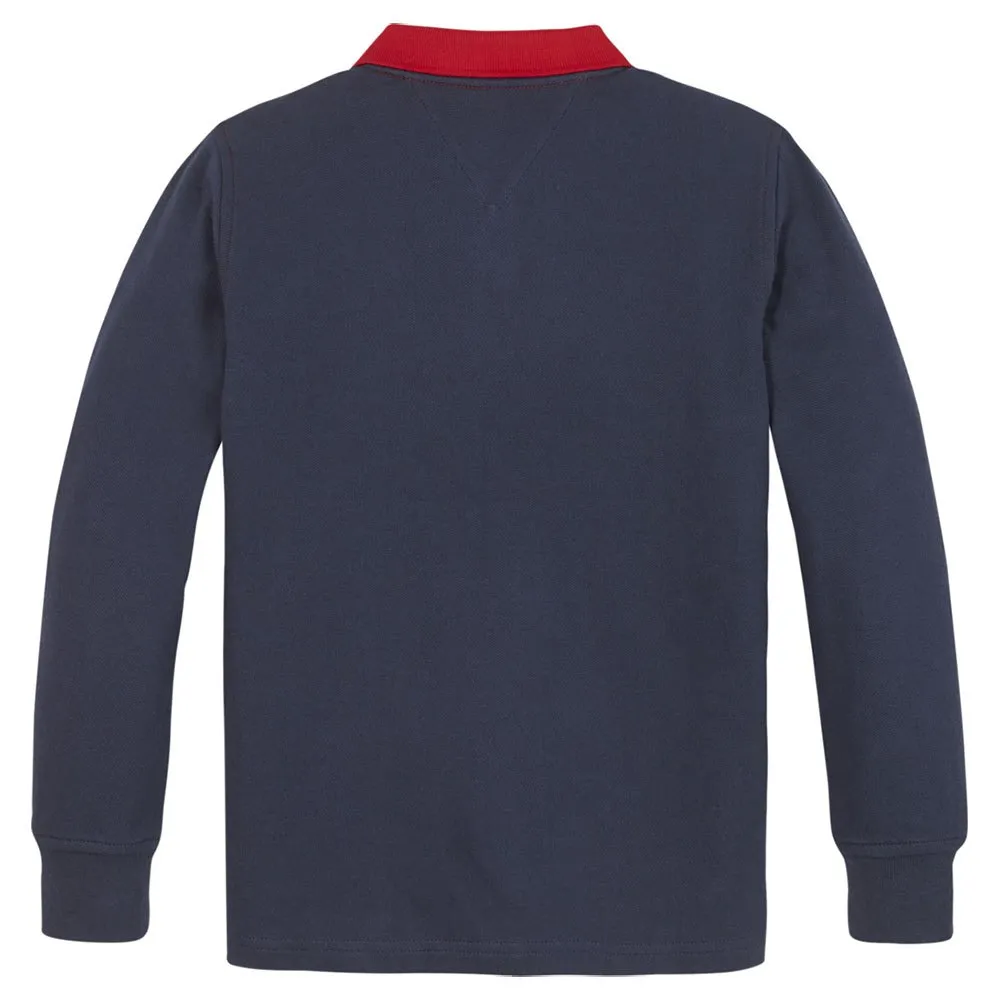 Tommy hilfiger Bold ColorBlock Long Sleeve Polo Shirt Blue| Dressinn
