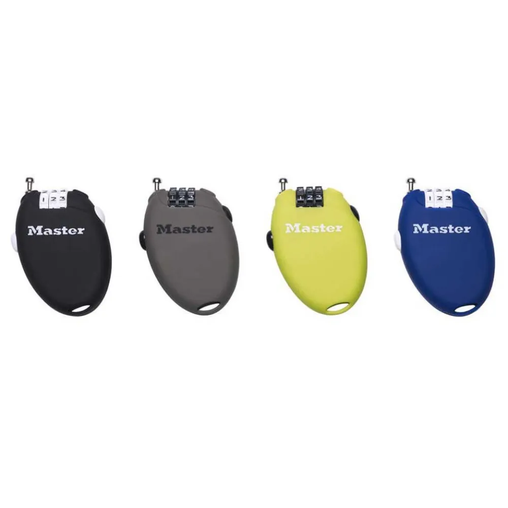 Master lock Retractable 3 Digit Lock 4 Units, Multicolor | Bikeinn