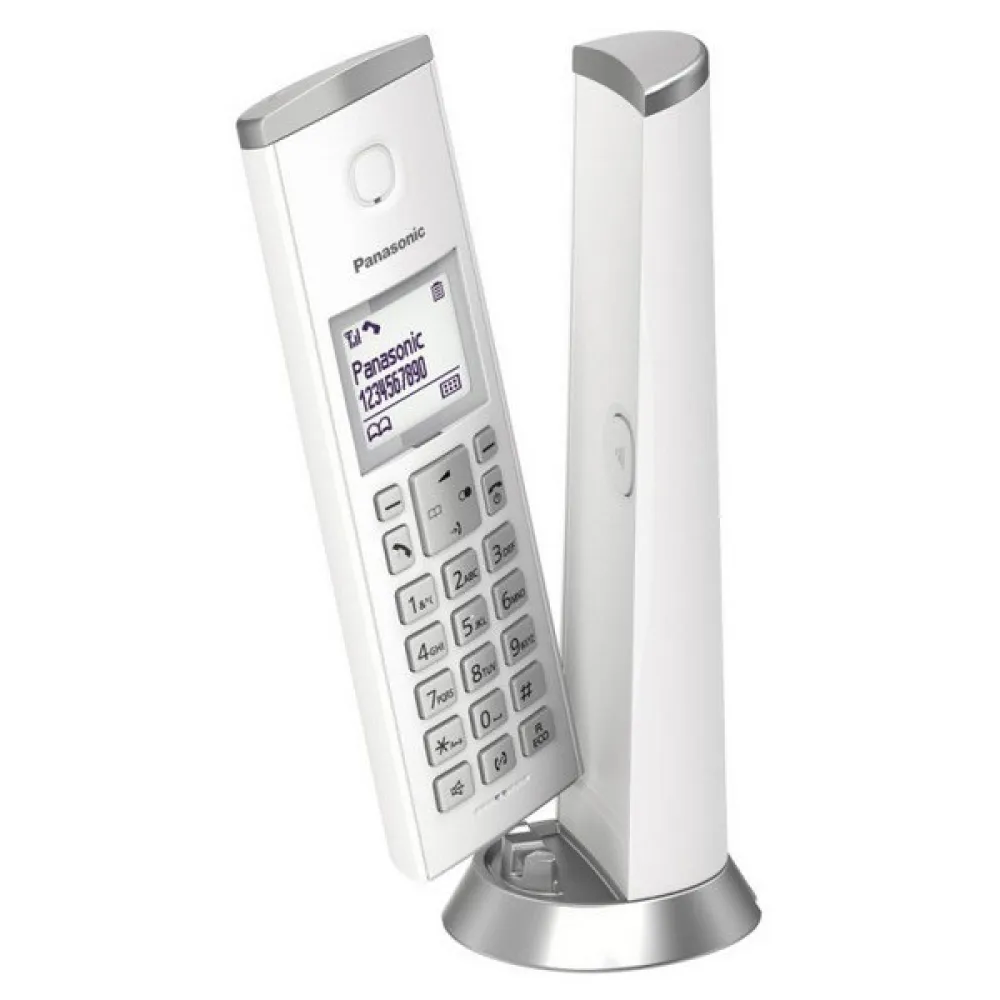 Panasonic Dect Vertical Duo Wireless Landline Phone White, Techinn