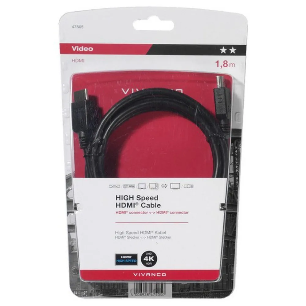 Vivanco Cable HDMI 1.5m Preto | Techinn