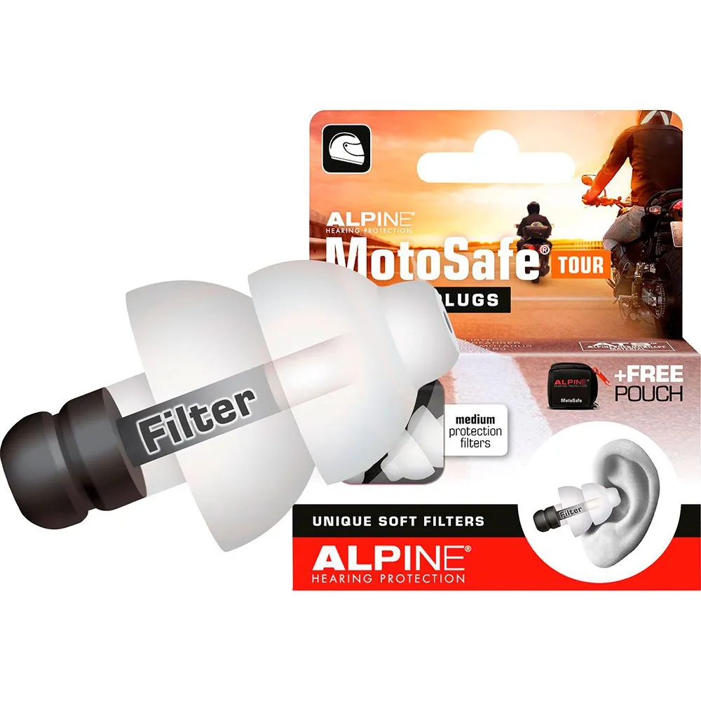 Alpine MotoSafe Tour Earplugs Stopper White | Motardinn