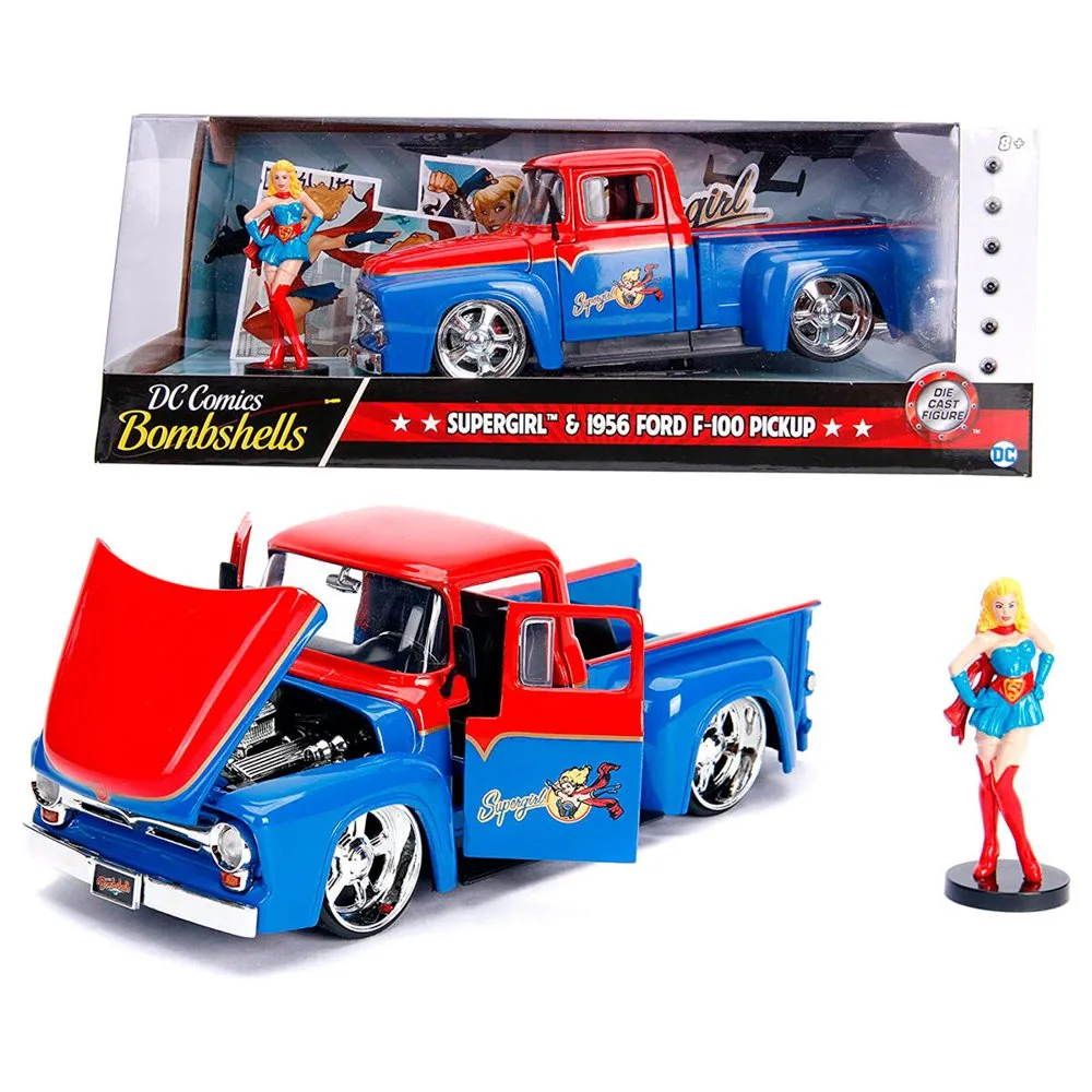Dc comics Supergirl Ford F-100 Pickup 1956 Metal Car+Figure Multicolor ...