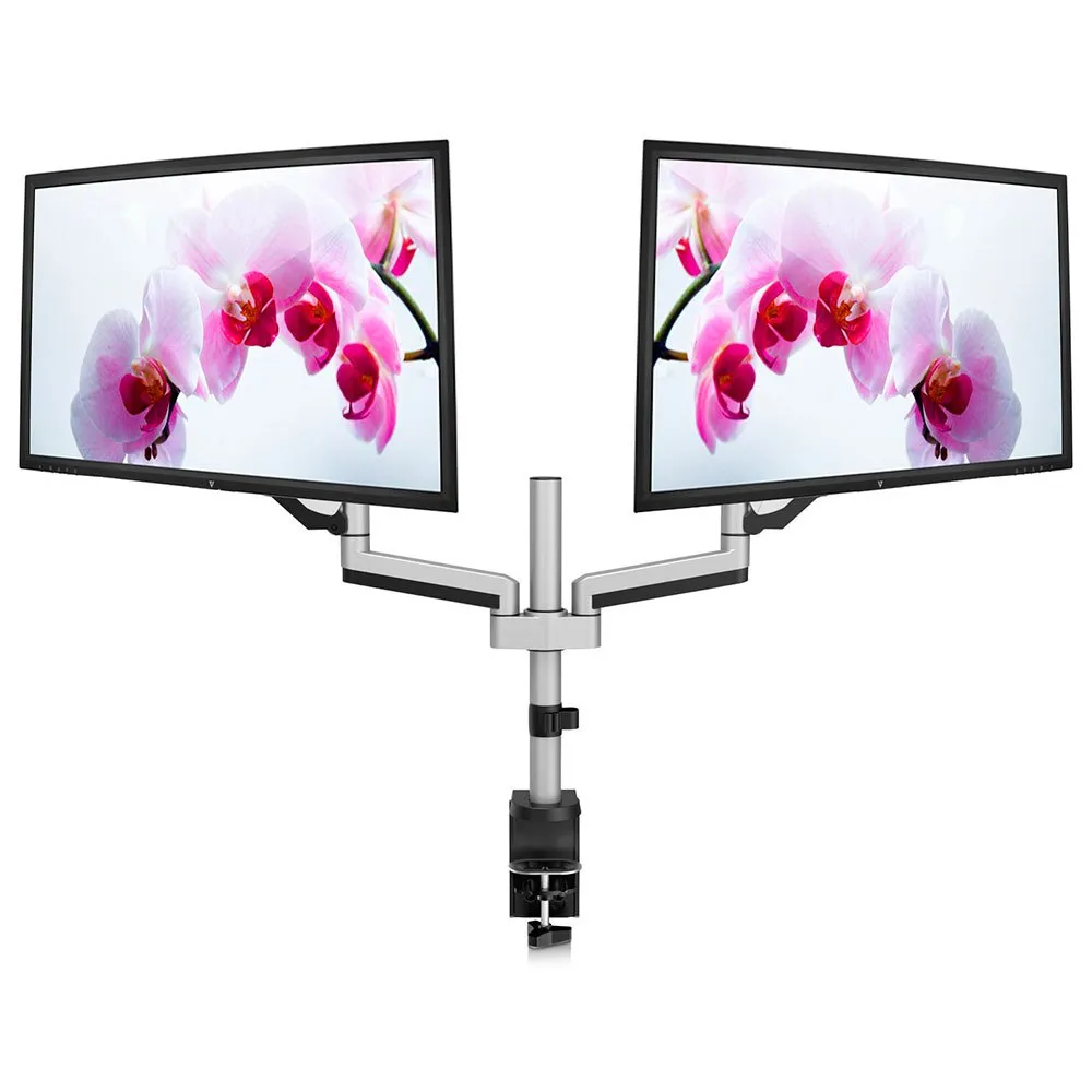 V7 Dual Touch Adjust Monitor Mount Black | Techinn