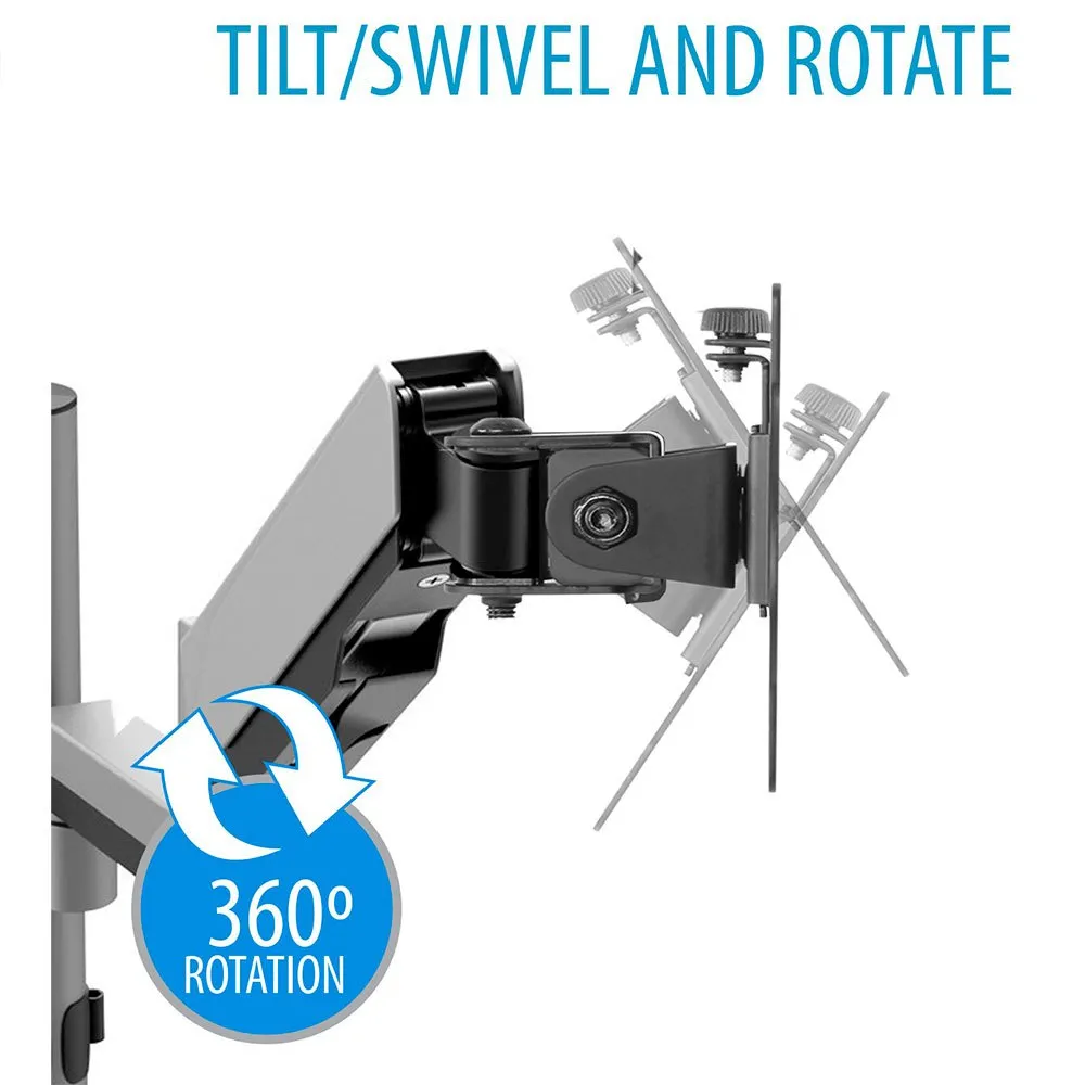 V7 Dual Touch Adjust Monitor Mount Black | Techinn