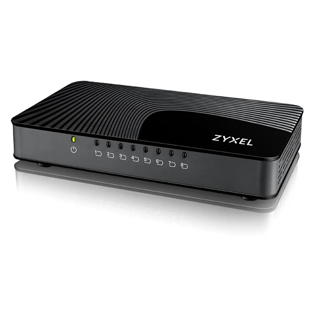Zyxel 8 Port Desk Gigabit Ethernet Media Switch Black | Techinn