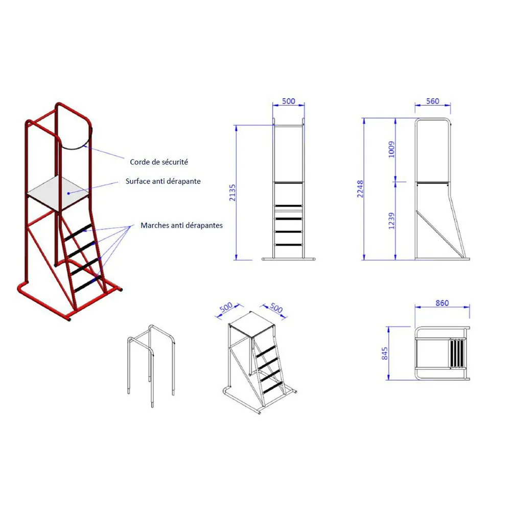 Powershot Dismountable Volleyball Referee Chair Yellow | Goalinn