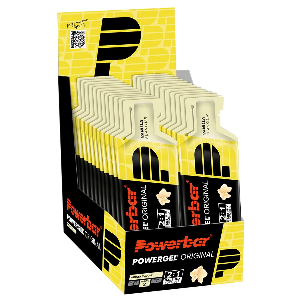 Powerbar PowerGel Original 41g 24 Units Vanilla Energy Gels Box, Yellow ...