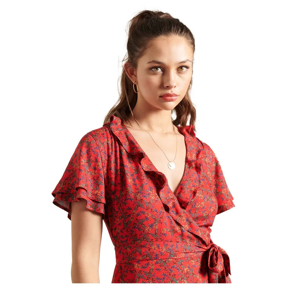 Superdry Summer Wrap Dress Red | Dressinn