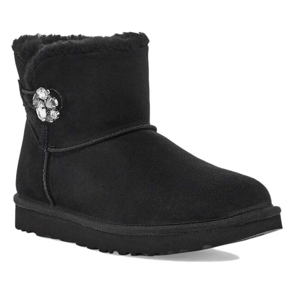 Ugg Botas Mini Bailey Button Gem Negro | Dressinn