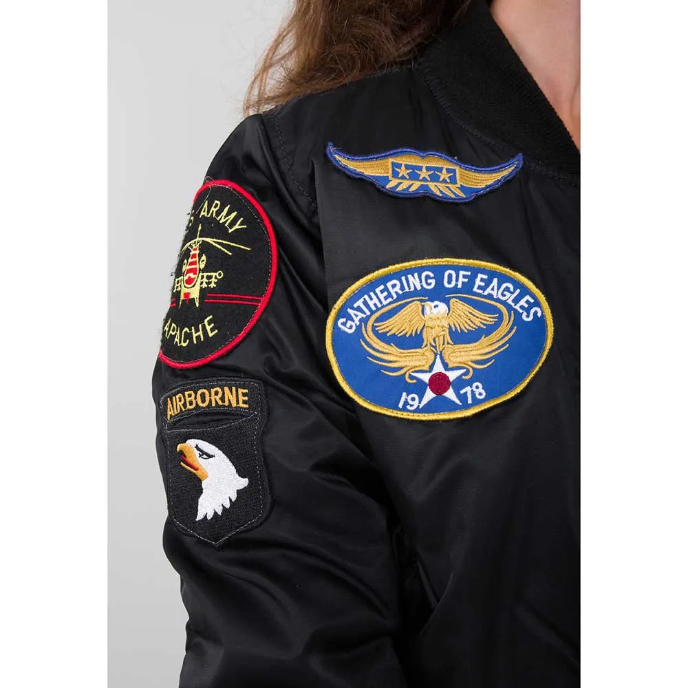 Alpha industries MA-1 Patch takki Musta | Dressinn Takit