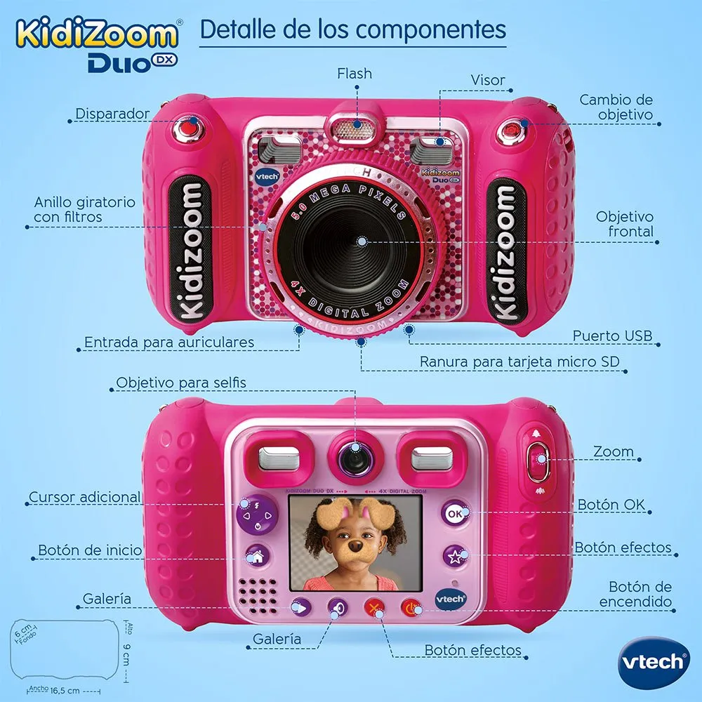 Vtech Kidizoom Duo Dx Cámara De Fotos Para Niños Versión Española Rosa ...