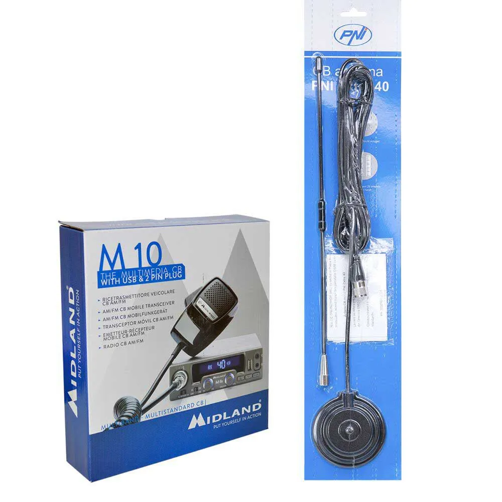 Midland M10 ASQ Kit CB Radio Station+Extra 40 CB Antenna With Magnet ...