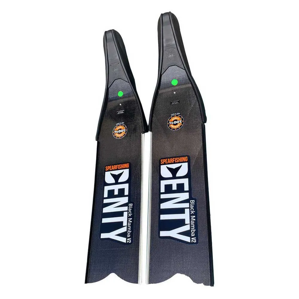Denty Aletas de pesca submarina Black Mamba V2 Soft Carbon Negro| Diveinn