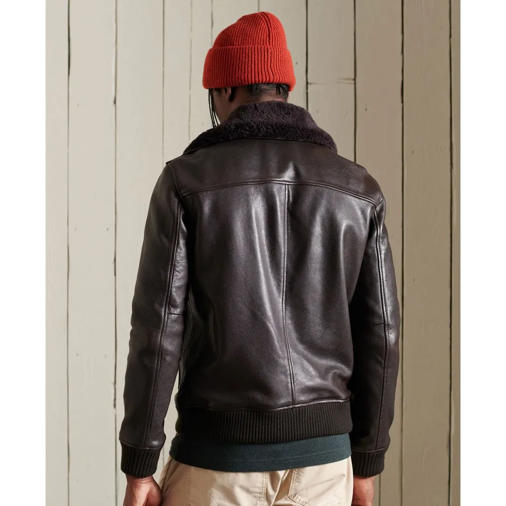 Superdry Aviator Bomber Jacke Schwarz | Dressinn