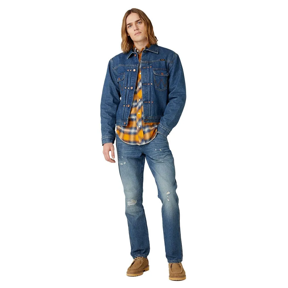 Wrangler Flannel Heritage denim jacket Blue | Dressinn