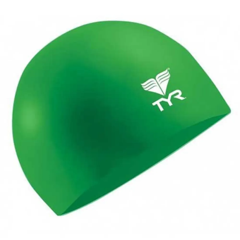 TYR Solid Swimming Cap Green | Swiminn
