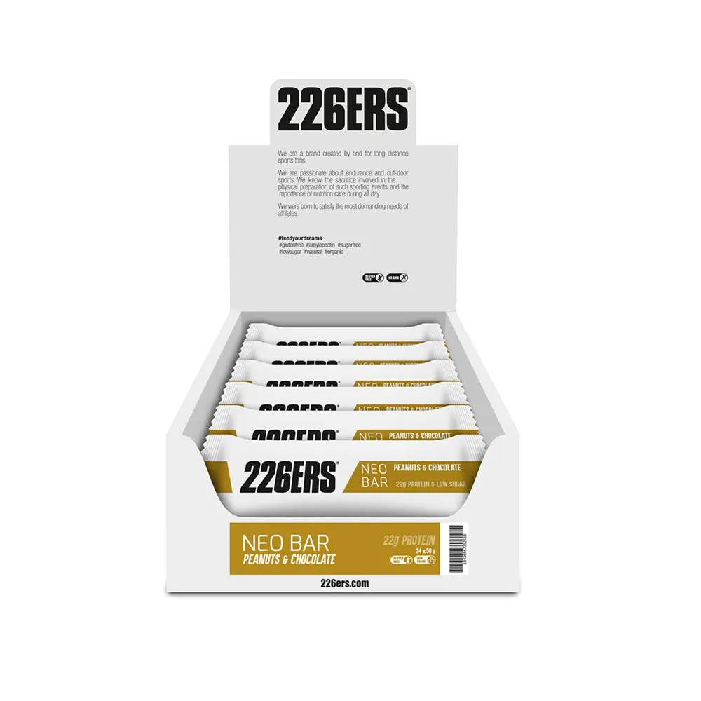 226ERS Neo 22g Protein Bars Box Peanuts & Chocolate 24 Units, White ...