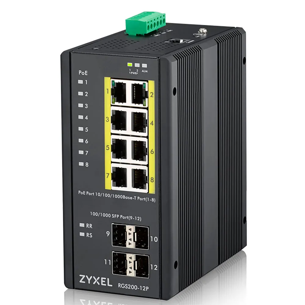 Zyxel RGS200-12P-ZZ0101F PoE switch 8 ports | Techinn