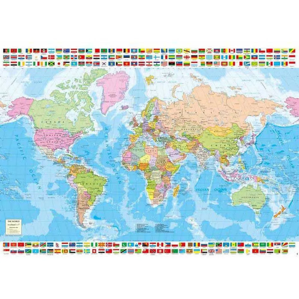 Educa borras Political World Map Puzzle 1500 Pieces Multicolor| Kidinn